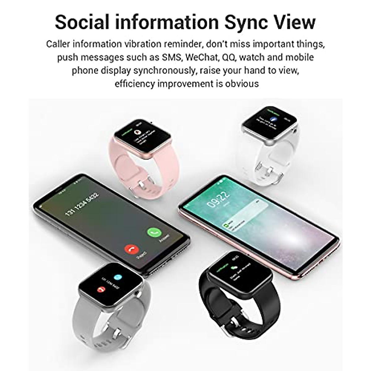 Nanphn Smart Watch for Android iOS Phones Compatible iPhone Samsung, 1.75'' Sport Smartwatch Fitness Activity Tracker Watch with Call/SMS/Heart Rate/Pedometer for Men Women Kids (Black)