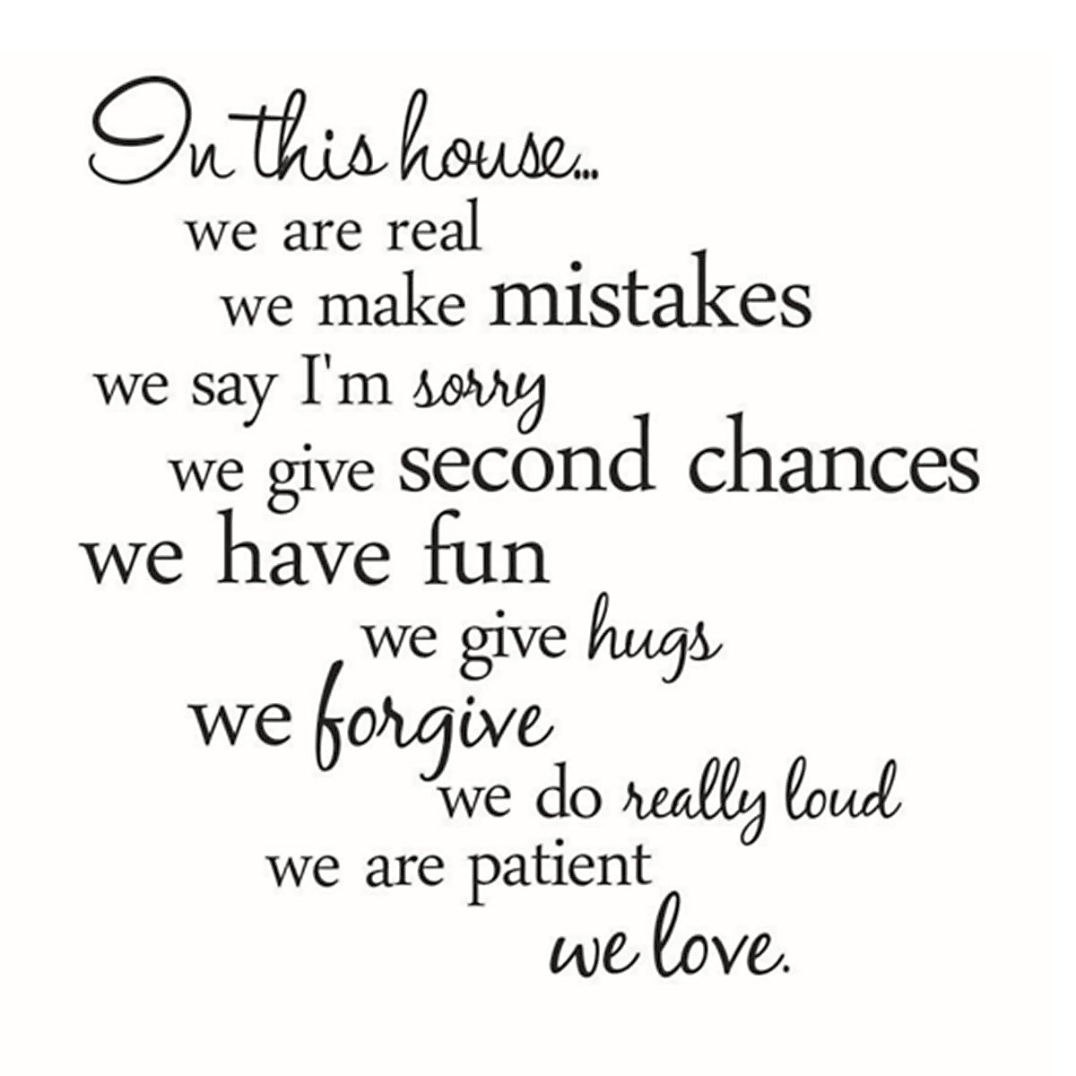 In This House Wall Decals Stickers, Alphabet 3D Home Kids' Room Wall Décor Removable DIY Wall Decal Sticker for Kids,Wall Art Vinyl Decal,Boys Girls Bedroom Living Room