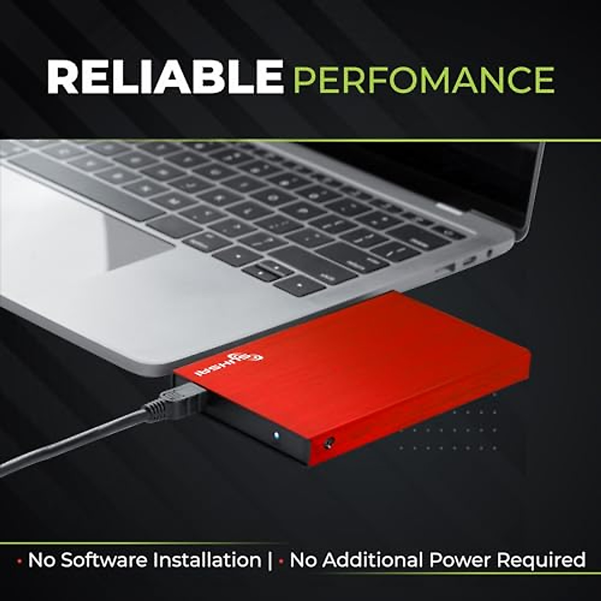 SUHSAI 160GB External Hard Drive USB 2.0, 2.5" Pocket Size Hardrive for Backup/Storage, Memory Expansion HDD, Slim Portable Hard Disk Compatible with MAC, PC, Laptop, Desktop, Chromebook (Red)