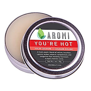 Aromi Solid Cologne | Fresh Men’s Fragrance, Best Solid Cologne, Vegan & Cruelty-free, Affordable Men's Gift Idea, Stocking Stuffer, 1 oz, (You're Hot)
