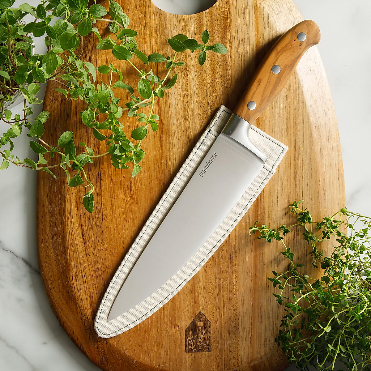 Bloomhouse - Oprah's Favorite Things - 8 Inch German Steel Chef Knife W/Italian Olive Wood Forged Handle