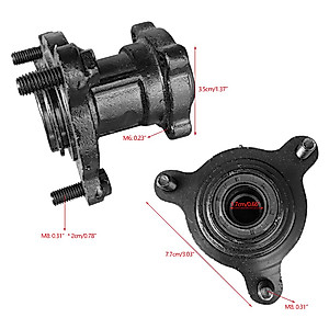 Togarhow 270mm Steering Wheel Assembly with Tie Rod Rack Adjustable Shaft and Front Wheel Hubs with Steering Knuckle Kit Full Steel Off-Road Gear Rack Fit for 110cc 125cc Go Kart Bike(10.6")