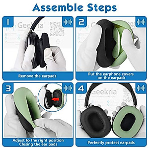 Geekria Silicone Earpad Covers Compatible with AirPod Max, Earpad Protector/Earphone Covers/Earpad Cushion/Ear Pad Covers/Headphone Covers, Easy Installation No Tool Needed (Green)