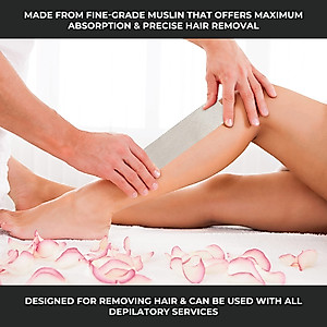 ForPro Natural Muslin Epilating Strips, Tear-Resistant, Pre-Cut Strips for Hair Removal, 3” W x 9” L, 100-Count