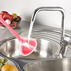 Semitransparent Silicone Soup Spoon 11.8 inches Silicone Ladle Spoon Heat Resistant BPA Free Kitchen Tools for Cooking Stirring Serving Soup(Red)