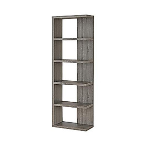 Coaster Home Furnishings 5-Tier Semi-Backless Bookcase Weathered Grey, 11.5"" d x 23.5"" w x 70.75"" h (800553)