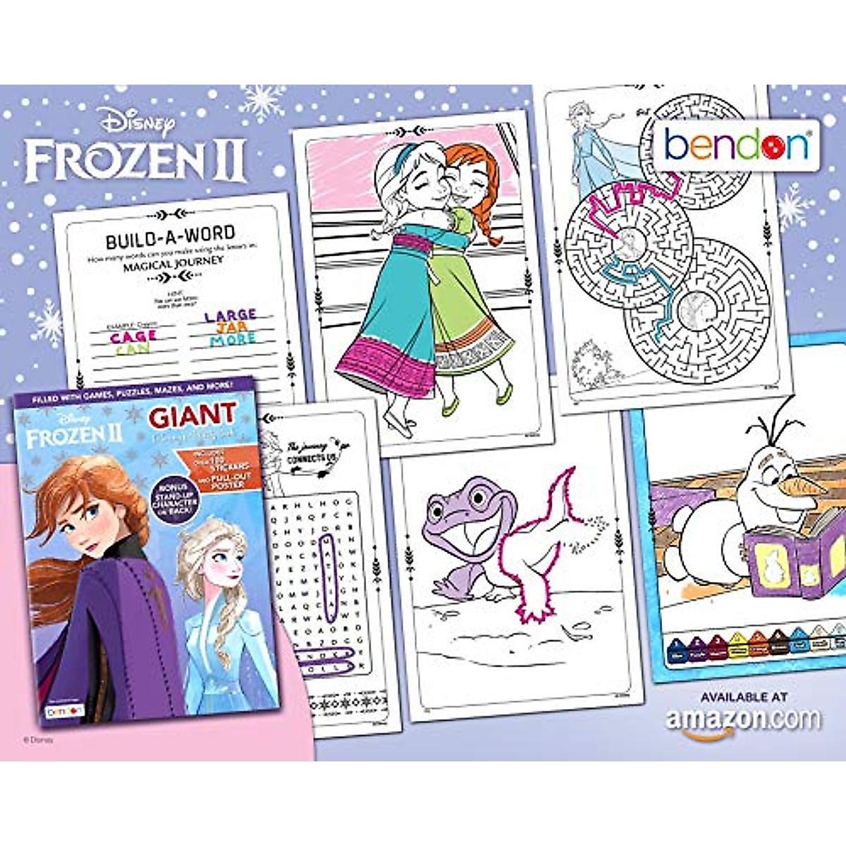 Disney Frozen 2 Elsa and Anna Giant 192-Page Coloring and Activity Book with Over 100 Stickers and a Poster 45820 Bendon