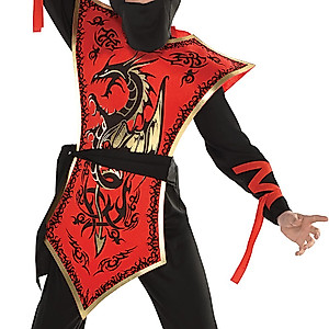 Premium Red & Black Ninja Assassin Smal Costume (4-6) - 1 Set - Perfect Fit & Comfort for Stealthy Warriors