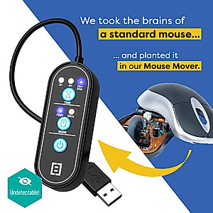 TECH8 USA, 2-in-1 Mouse Mover and Jiggler in 1, Keeps PC Active, Status Green, Undetectable, Timer Function, Dual Mode, American Company