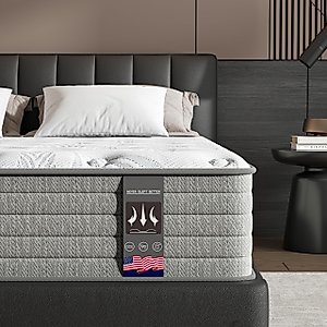 Full Size Mattress 12 inch Colchones Full Memory Foam Mattress Full Mattress in a Box Hybrid Mattress Medium Firm/Fireproof Grade III Anti Pilling/Extra Lumbar Support/Pressure Relief/Certi PUR-US