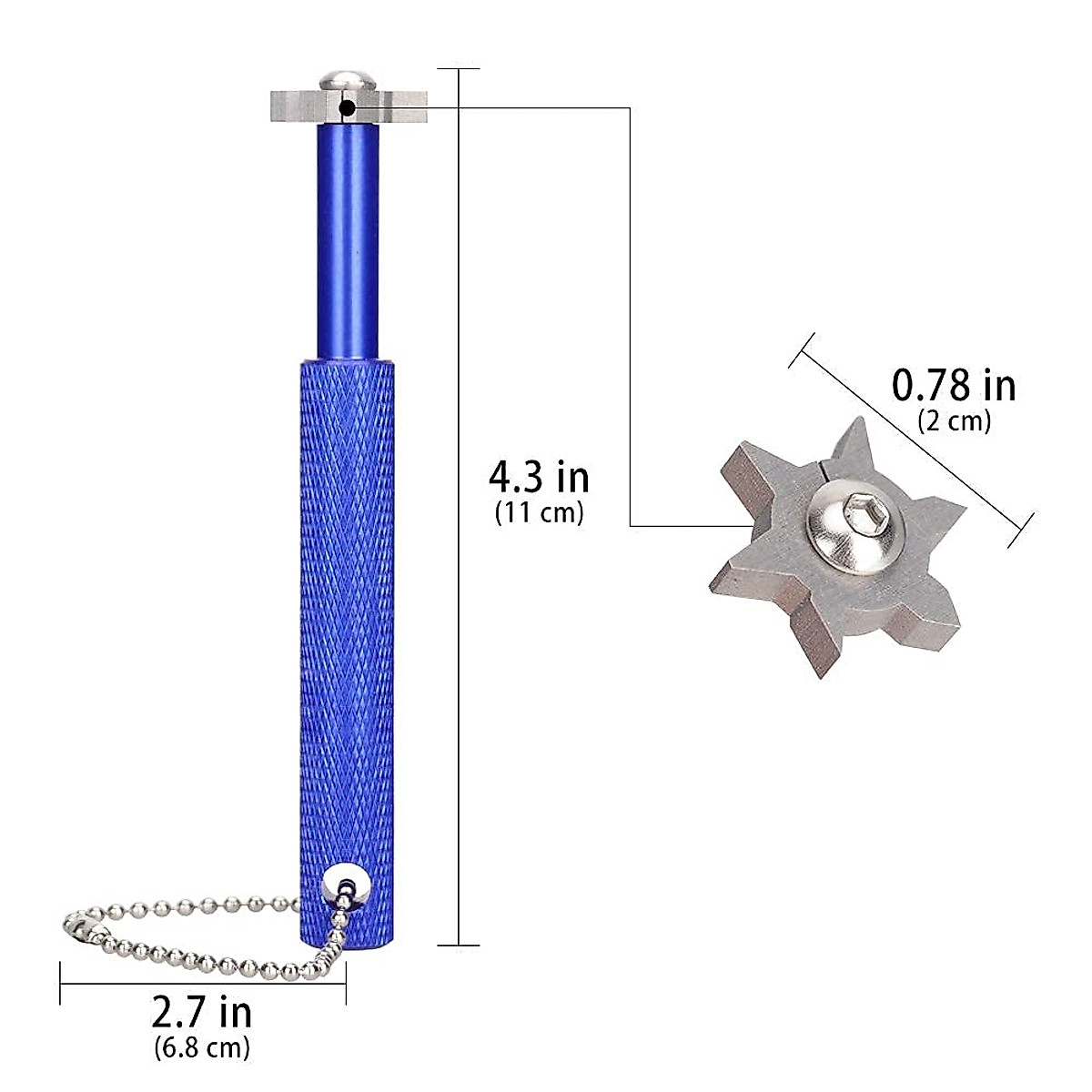 LZFAN Golf Club Groove Sharpener, 6 Sided Sharpening Tool, Golf Club Groove Sharpener with Ball Chain, Re-Grooving Cleaning Tool Accessories, Perfect Tool for All Irons