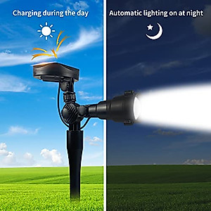 enrybia Solar Spot Lights Outdoor Adjustable Spotlights IP65 Waterproof Solar Powered Wall Lights for Garden Yard Backyard Pathway Driveway Landscape Lighting (White Light)