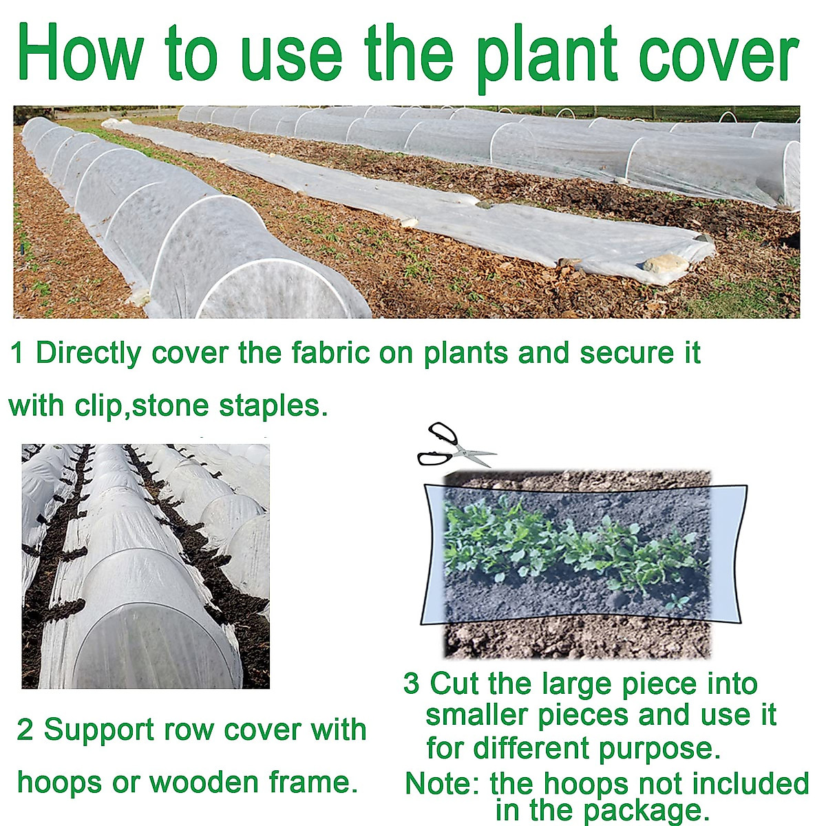 AISBAOB Garden Plant Covers Freeze Protection 8FTX24FT Fabric Plant Blanket Floating Row Cover for Cold Weather Reusable Plant Covers for Winter Frost Protection Sun Protection
