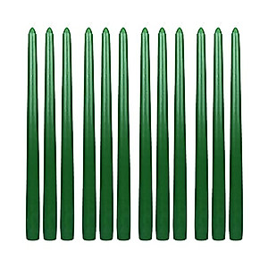 Zest Candle 12-Piece Taper Candles, 12-Inch, Hunter Green