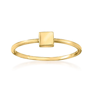 Ross-Simons 18kt Yellow Gold Square Ring. Size 10