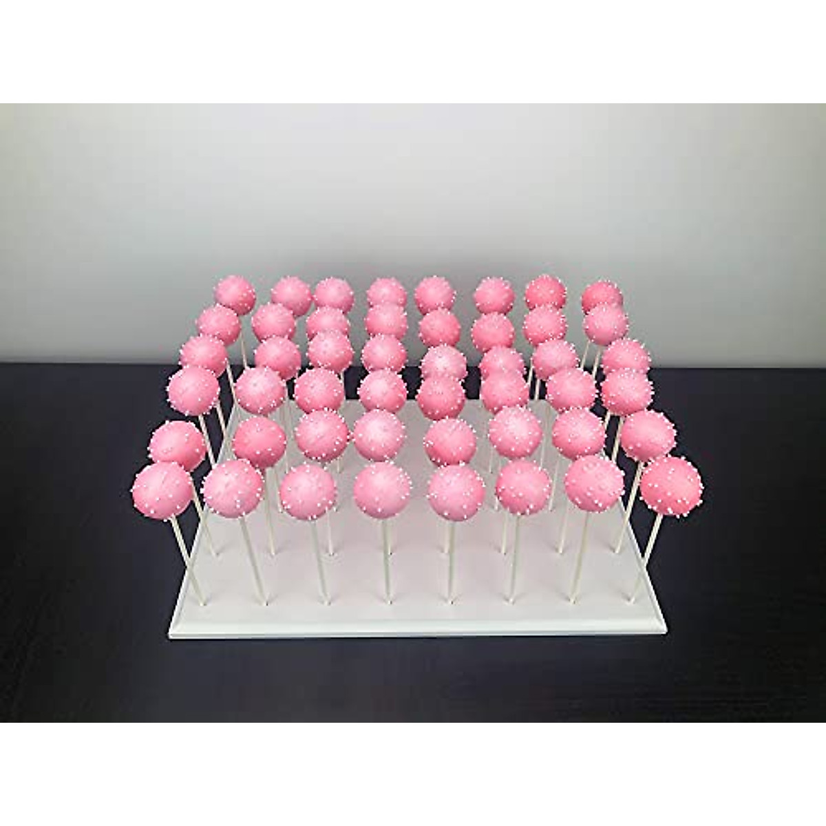 Nangopop Cake Pop Stand Display - 48 Count Wood Lollipop Holder, Candy or Sucker Stand for Wedding, Baby Shower, Birthday Party - Fit 5/32" (4mm) Lollipop Sticks