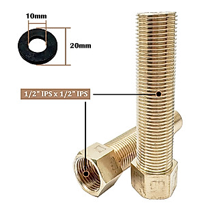 ZLYY 1/2" IPS Faucet Extension Adapter Kits, Brass Nut Fittings, Single Hole Mounting Pipe