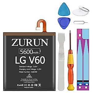LG V60 ThinQ Battery ZURUN 5600mAh Li-Polymer Battery Replacement for LG V60 ThinQ 5G BL-T46 LM-V600TM T-Mobile/Sprint/U.S. Cellular with Screwdriver Tool Kit