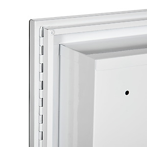 kleankin Recessed Medicine Cabinet, Stainless Steel Bathroom Mirror Cabinet with Door and Storage Shelves, White