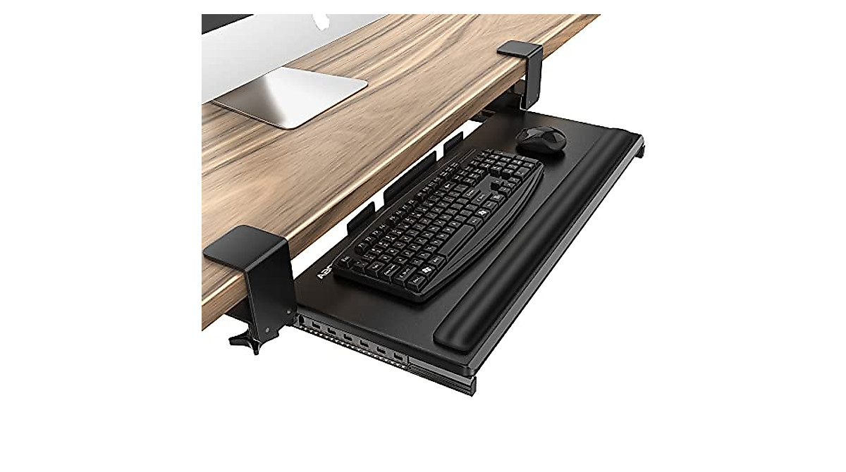 AboveTEK Ergonomic Under Desk Keyboard Tray w/ Clamp