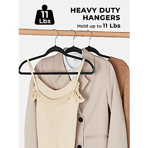 SMARTOR Plastic Hangers 50 Pack, Heavy Duty Plastic Hangers for Clothes - Non-Velvet Slim Hangers with 360° Swivel Hook & Clothes Thin Hangers - Durable Coat Hangers, Space Saving Hangers - Black