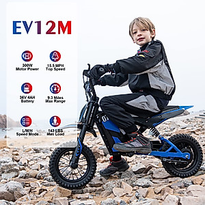 EVERCROSS EV12M Electric Motorcycle,300W Electric Motorcycle,15.5MPH & 9.3 Miles Long-Range,3-Speed Modes Motorcycle