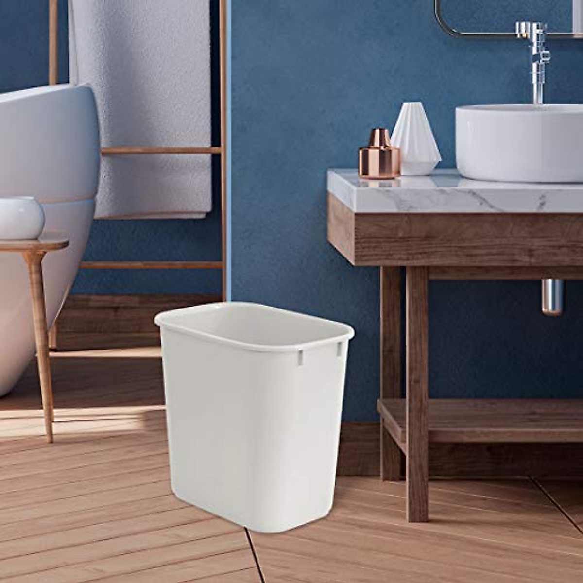 Acrimet Wastebasket Bin 27QT (Plastic) (White Color) (Set of 4)