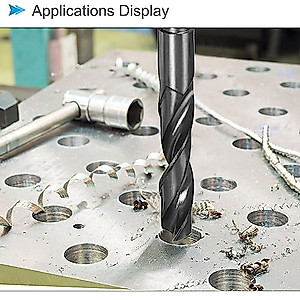 CoCud Reduced Shank Drill Bit, 21mm Cutting Edge 1/2" Shank, Nitride Coated High Speed Steel 6542 Twist Drill Bits - (Applications: for Stainless Steel Metal Wood)