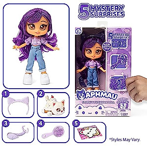 Aphmau Fashion Doll & Accessories Sparkle Edition, 5 Mystery Surprise Toys, Exclusive Glitter MeeMeows Mini Figure, Official Merch, 7 inch