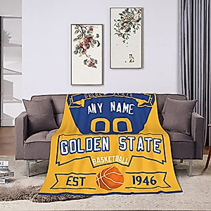 Custom Throw Blankets for Bed Personalized Basketball City Fans Gift Winter Summer Fleece Blanket Name and Number, 30"x40", 50"x60"