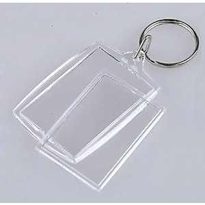 vipolish 25Pcs Acrylic Photo Frame Keyring Clear Blank DIY Photo Image Keychain Wallet Friendly Picture Frame Framework Key Buckle Ring for Women and Men Rectangle Shape