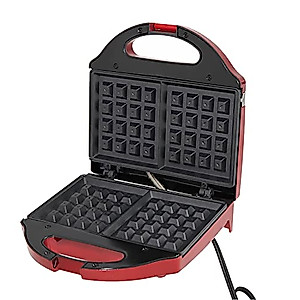 Servappetit Electric Waffle Maker - Non-Stick - Makes 2 Waffles 4 x 5 Inch Each - Red