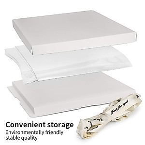 HOYA PONYOO Clear Cake Box, 2-Pack Cake Carrier Container 10" X 10" X 9" with Ribbon Transparent Boxes with Lid Gift Package for Birthday Wedding Party, White