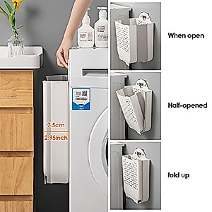 Collapsible Laundry Baskets,13.5 Liter/3.5 Gallon Household Laundry Hamper,Foldable Laundry Basket Plastic Storage Container/Organizer,Space-Saving Wall Hanging Clothes Hamper