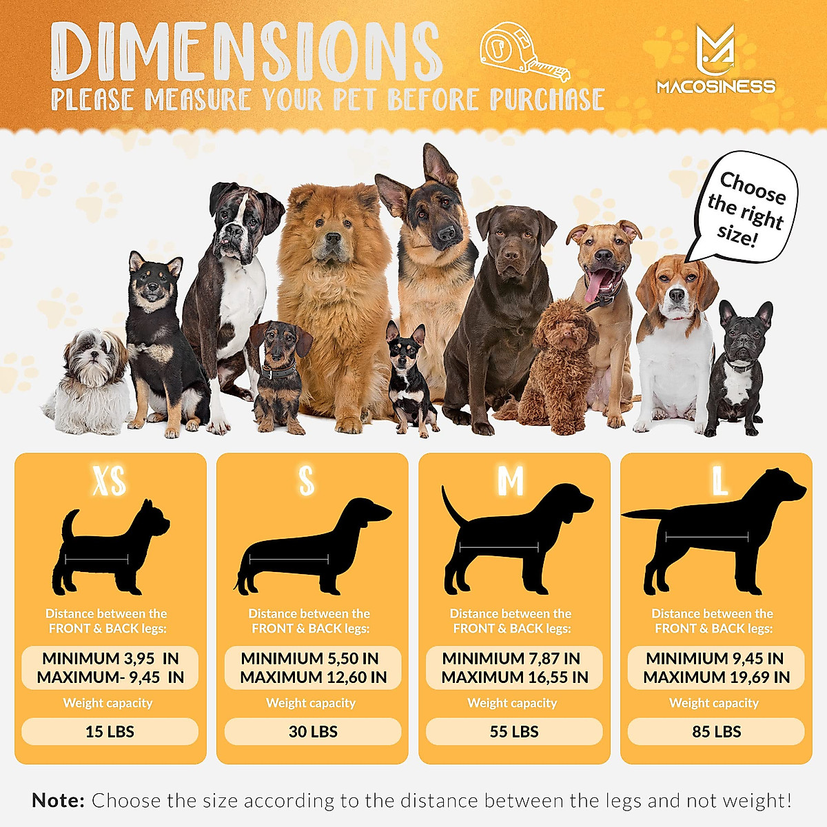 MAcosiness Pet Grooming Hammock for Nail Trimming - Complete Groomers Helper Set for Pet - Dog Grooming Hammock with Hook - Cat Nail Clipper - Dog Hammock for Nail Clipping (S, Gold with Black Paws)