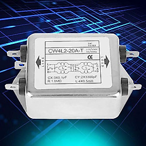FTVOGUE CW4L2-20A-T Power Line EMI Filter Terminal High Performance Power Purifier Noise Suppressor 115V/250V 20A 50/60Hz