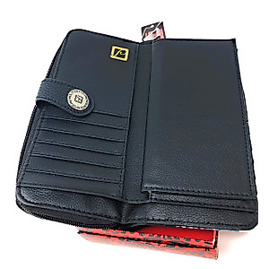 Stone Mountain Zip Around White Floral Leather Wallet in Gift Box | 7 X 4 in