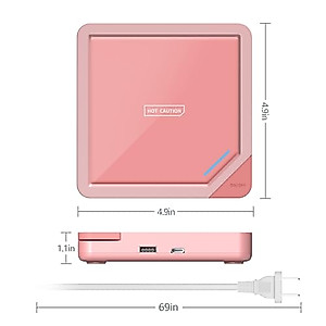 USB Coffee Mug Warmer:Smart Electric Coffee Cup Warmer for Desk with Auto Shut Off-Coffee Accessories for Home Office Desk (U1 Pink)