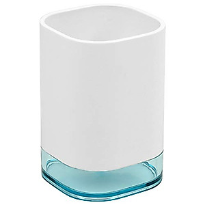 Locco Decor 5 Pieces Acrylic Modern Style Bathroom Vanity Accessory Set with Trash Can-White