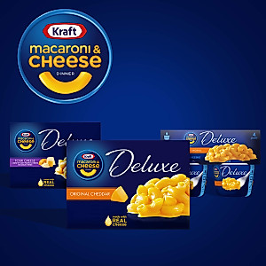 Kraft Deluxe Original Cheddar Macaroni & Cheese Dinner, Thanksgiving and Christmas Dinner (14 oz Box)