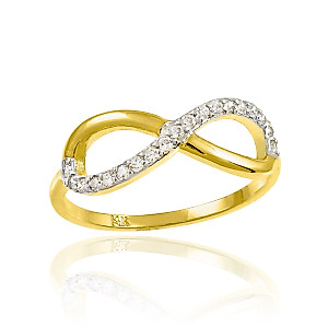 14k Yellow Gold Infinity Ring with CZ (7)