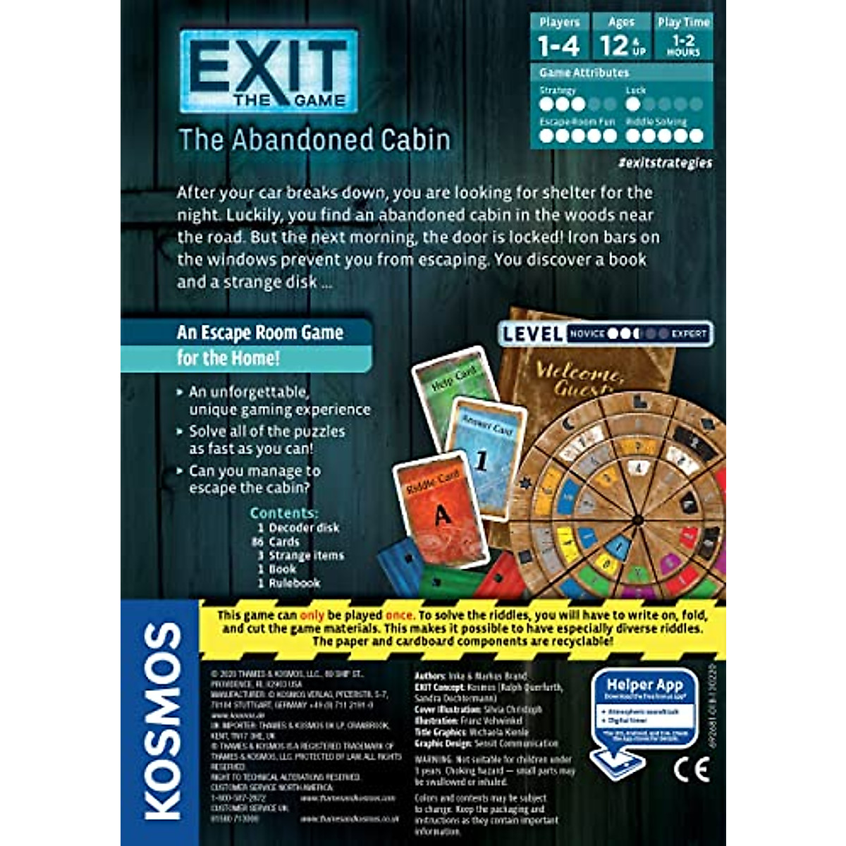 EXIT: The Return to The Abandoned Cabin | EXIT: The Game - A Kosmos Game | Family-Friendly, Card-Based at-Home Escape Room Experience | Collaborative for 1 to 4 Players, Ages 12+