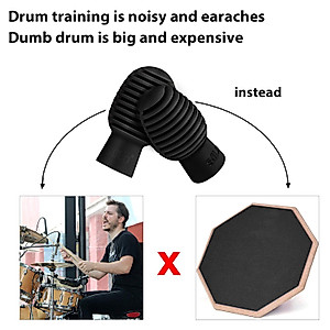 4 Pieces Drum Mute Drum Dampener Silicone Drumstick Silent Practice Tips Percussion Accessory Mute Replacement Musical Instruments Accessory (Black,Grid)