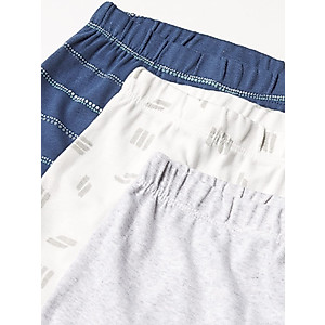 HonestBaby Baby 3-Pack Organic Cotton Footed Harem Pants, Dotted Stripe Navy Blue, 0-3 Months