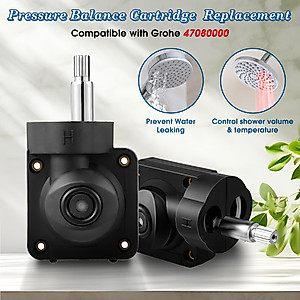 Enhon Pressure Balance Cartridge Compatible with Grohe 47080000, Pressure Balancing Unit Cartridge Compatible with Tempress II Balancing Tub Shower Valves, Chrome