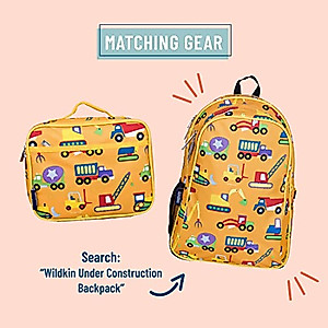 Wildkin Kids Insulated Lunch Box Bag for Boys & Girls, Reusable Kids Lunch Box is Perfect for Early Elementary Daycare School Travel, Ideal for Hot or Cold Snacks & Bento Boxes (Under Construction)