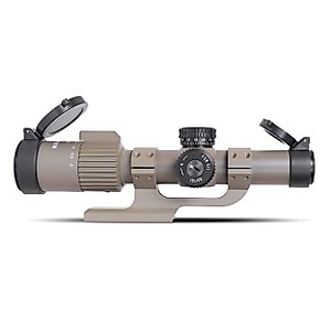 Monstrum Alpha Series 1-4x24 First Focal Plane FFP Rifle Scope | ZR300 H-Series Offset Scope Mount | Flat Dark Earth | Bundle
