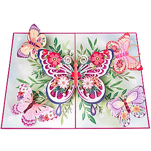 Paper Love 3D Romantic Pop Up Card, Love Bouquet, For Valentines Day, Anniversary, Birthday, Mothers Day, All Occasions - 5" x 7" Cover - Includes Envelope and Note Tag
