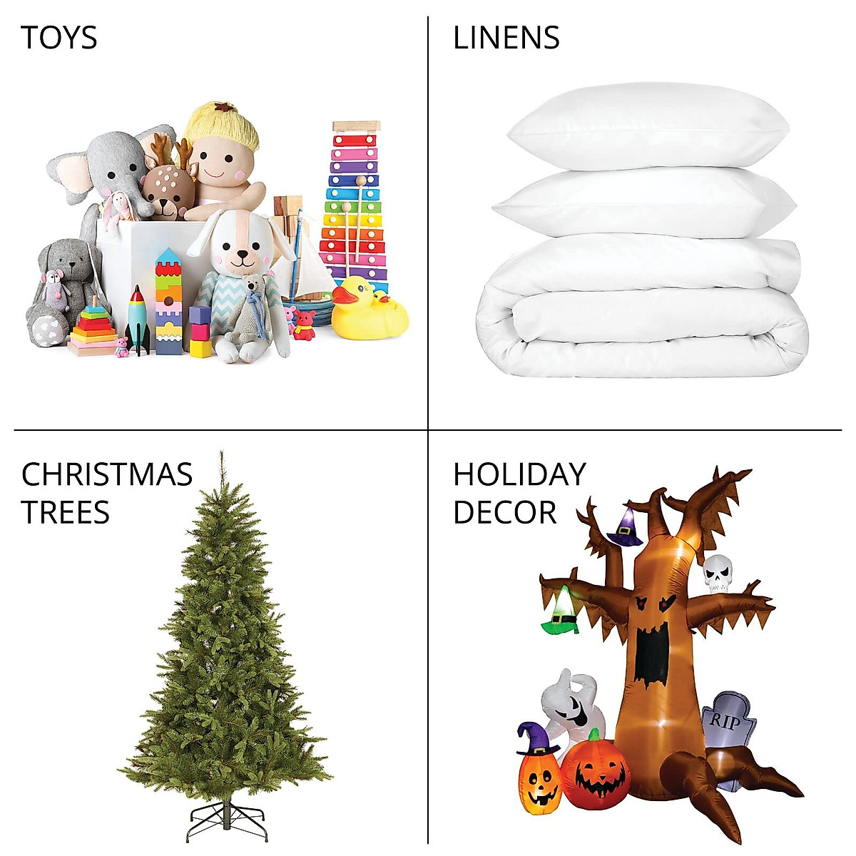 mDesign Extra Large Christmas Tree Storage Bag with Handles - Zippered Storage Tote - Durable Storage Container For Artificial Christmas Tree, Wreaths, Garland and Holiday Decor - Striped, Taupe/Tan