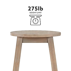 Linon Zeke Grey Wash 29" Barstool with Round Seat